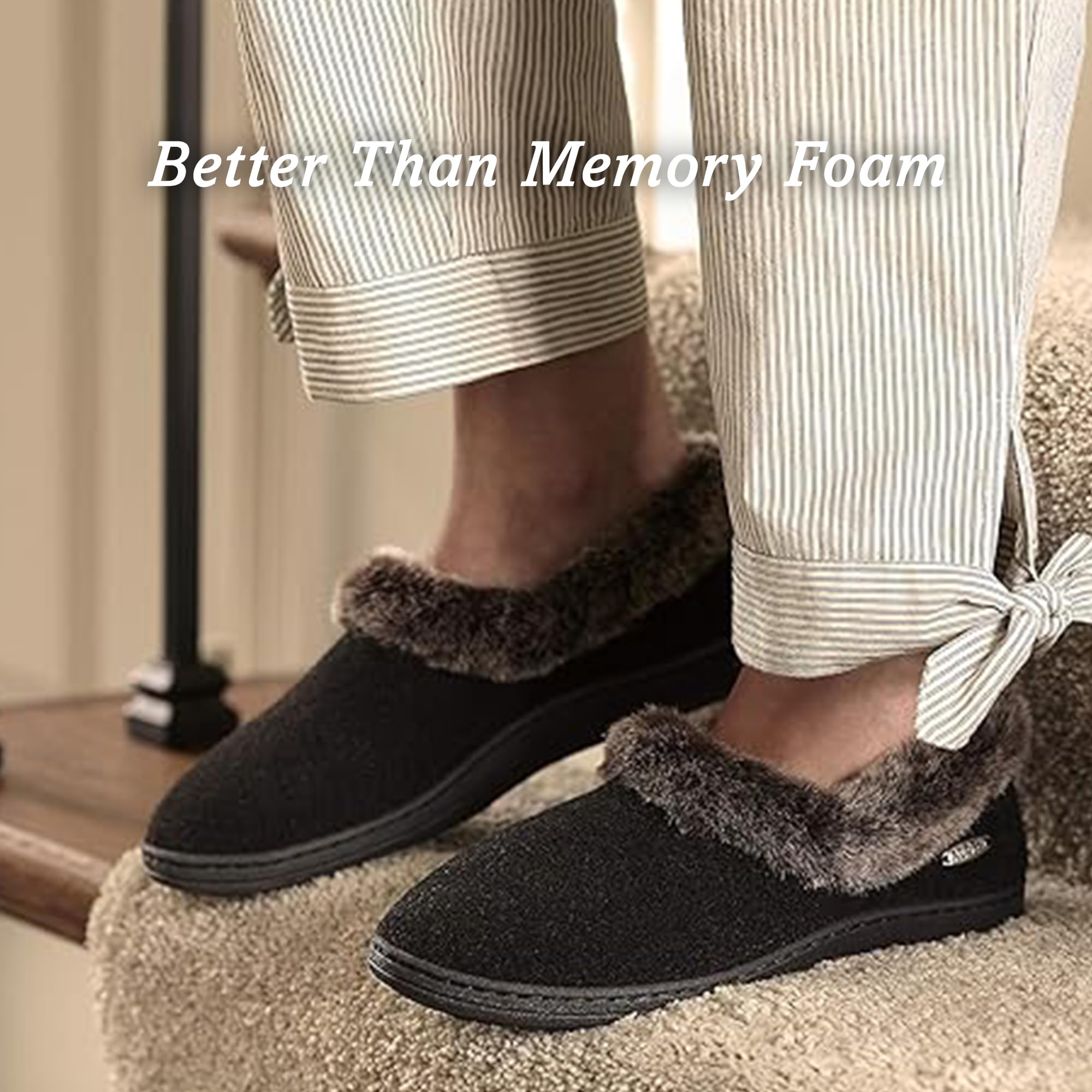 Acorn womens Chinchilla Collar slippers, Crackleberry, 9.5-10.5 US