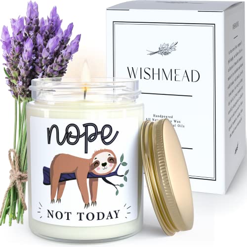 Wishmead Sloth Gifts for Women - Lavender Candle - Sloth Gifts for Girls Sloth Decor - Get Well Soon Gifts for Women - Gift Basket for Women - Funny Gifts for Women Mom