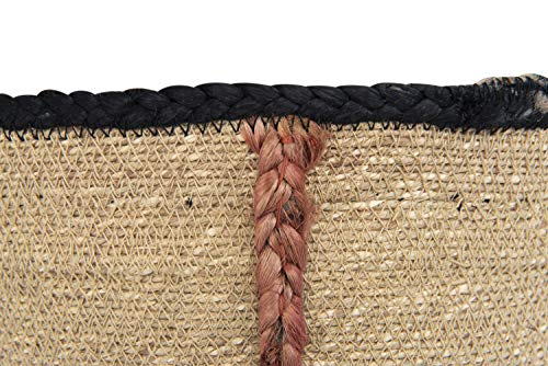 Creative Co-Op 15" & 16" Handwoven Natural Seagrass Jute Trim (Set of 2 Sizes) Baskets, Multicolor