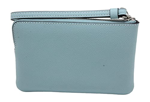 Coach Women's Corner Zip Wristlet in Crossgrain Leather (Waterfall)