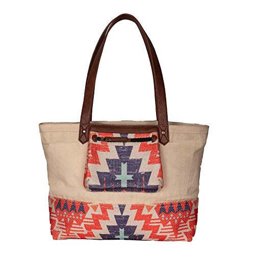 Mona B Peyton Upcycled Recycled Durrie Vegan Tote Handbag with RFID Blocking