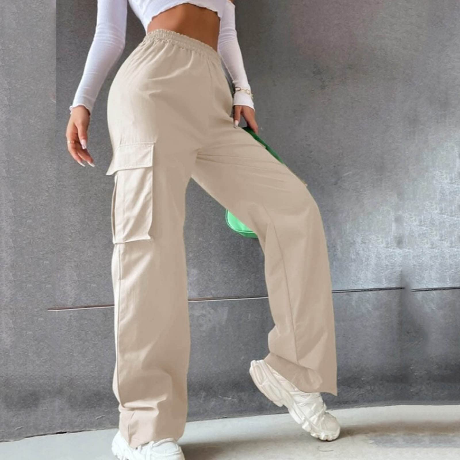 AopnHQ fold Over Yoga Pant Pinstripe Pants Summer Work Pants Capri Casual Summer Plus Size Woman Capri Pants for Summer White hankerchifs Womens Clothing
