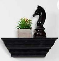 TopNotch Outlet Black Floating Shelves (3 Pcs) Plastic Shelf Set - Easy to Add Simple Yet Effictive Chic Touches to Your Space - Mini Wall Shelving - Home Decor