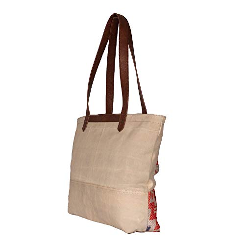 Mona B Peyton Upcycled Recycled Durrie Vegan Tote Handbag with RFID Blocking