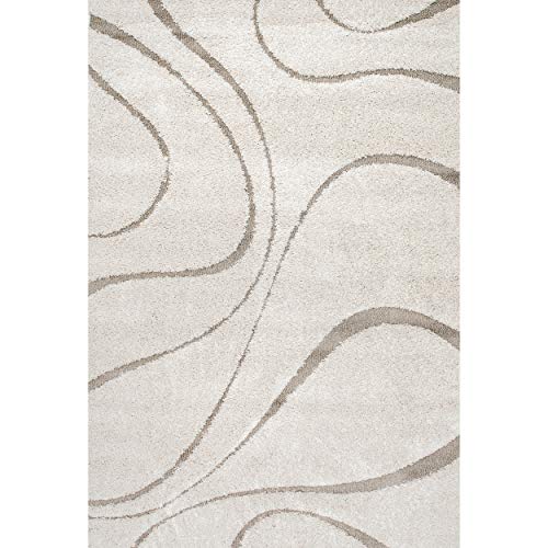 nuLOOM Carolyn Modern Shag Area Rug, 8' x 11', Cream