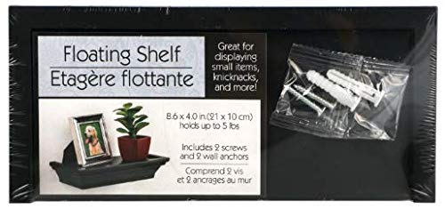 TopNotch Outlet Black Floating Shelves (3 Pcs) Plastic Shelf Set - Easy to Add Simple Yet Effictive Chic Touches to Your Space - Mini Wall Shelving - Home Decor