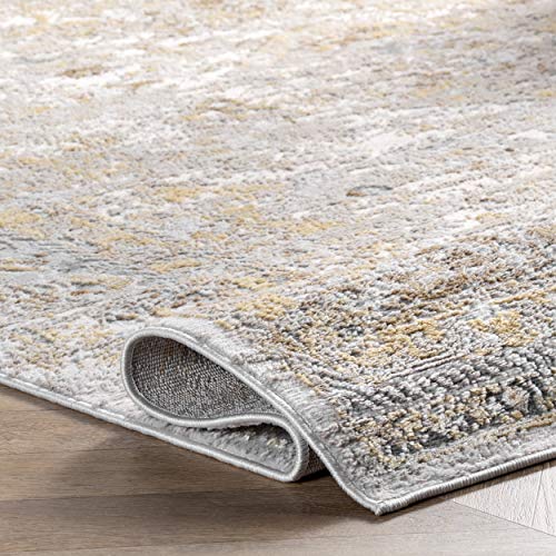 nuLOOM Shaunte Vintage Speckled Area Rug, 8' Round, Gold