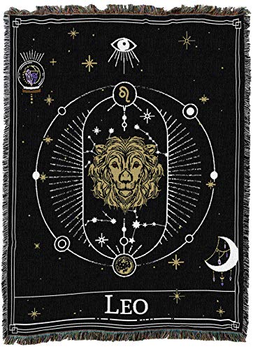 Pure Country Weavers Zodiac - Leo Tarot Card Blanket - Gift Tapestry Throw Woven from Cotton - Made in The USA (72x54)