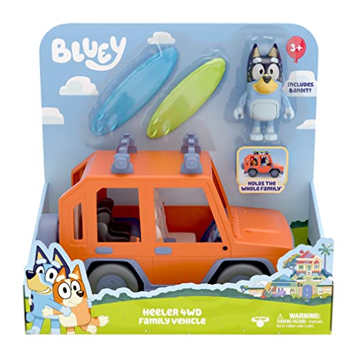 Bluey, 4WD Family Vehicle, with 1 Figure and 2 Surfboards | Customizable Car - Adventure Time | for Ages 3+, Multicolor, 13018