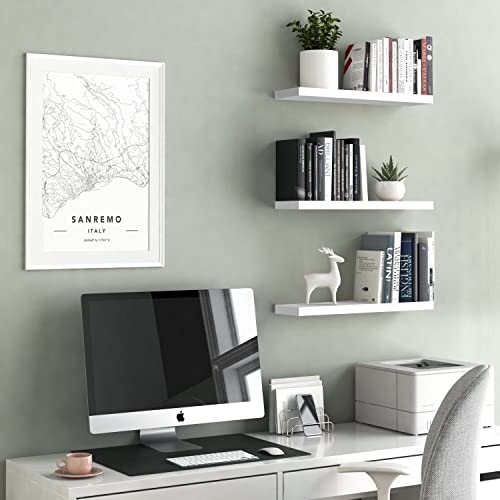 Set of 3 Floating Wall Shelves,Wall Display Decoration Shelves,Home Decor Shelves for Bathroom, Bedroom,Living Room,Kitchen, Office