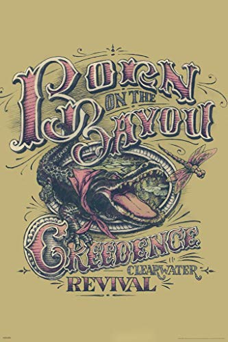 Pyramid America Creedence Clearwater Revival CCR Born on The Bayou Retro Vintage Classic Rock Print Music Cool Wall Decor Art Print Poster 24x36