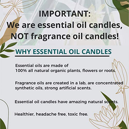 Organic Jasmine & Rose Scented Aromatherapy All-Natural Soy Candle | 100% Essential Oil | California Organic Dry Flower | Gift for Him or Her | Home Decor | Long Lasting - 9Oz. (Jasmine + Rose)