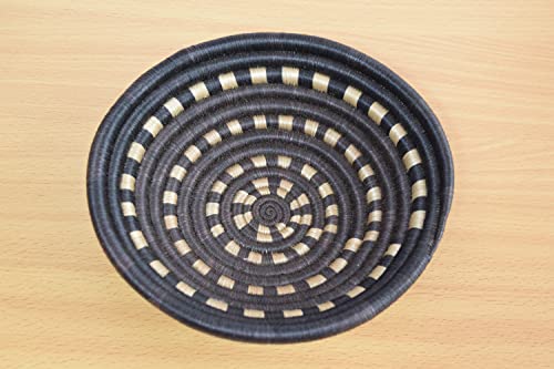 Hand Woven African Basket - Small, 8 Inches Sisal & Sweetgrass Basket - Woven Bowl - Handmade in Rwanda, SRB235