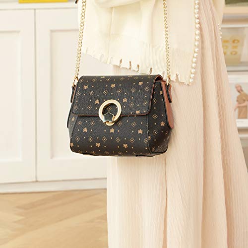FOXLOVER Mini PVC Leather Crossbody Bag for Women Small Chain Shoulder Bags Purses for Ladies Signature Handbags