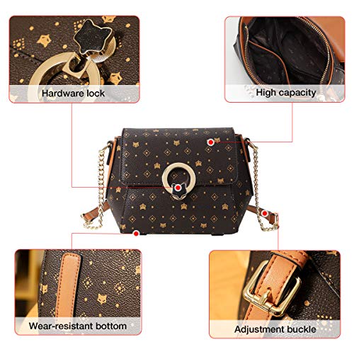 FOXLOVER Mini PVC Leather Crossbody Bag for Women Small Chain Shoulder Bags Purses for Ladies Signature Handbags