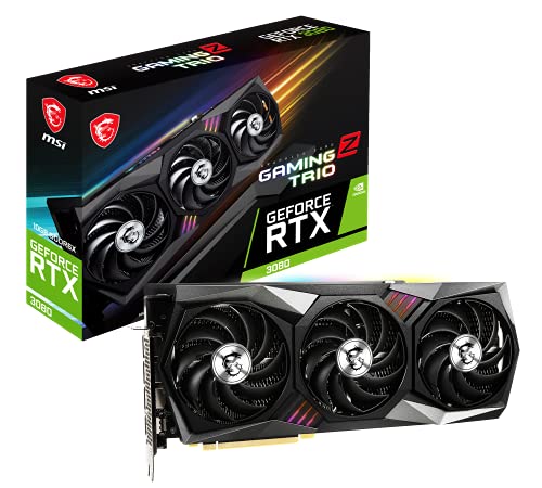 MSI Gaming GeForce RTX 3080 LHR 10GB GDRR6X 320-Bit HDMI/DP Nvlink Torx Fan 4 RGB Ampere Architecture OC Graphics Card (RTX 3080 Gaming Z Trio 10G LHR)