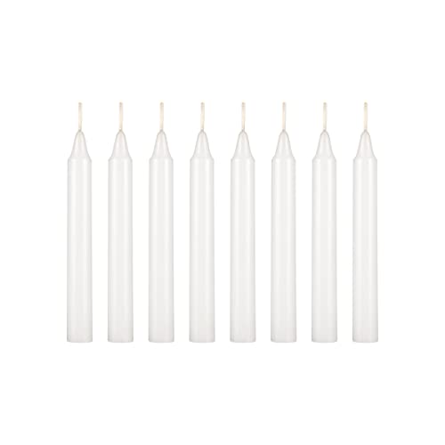 HS Candle 8 pcs White Unscented 5 Inch Candlestick Taper Candles, Household General Usage, Emergency & More