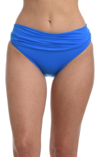 La Blanca Women's Island Goddess Shirred Band Hipster Bikini Swimsuit Bottom, Capri Blue, 8