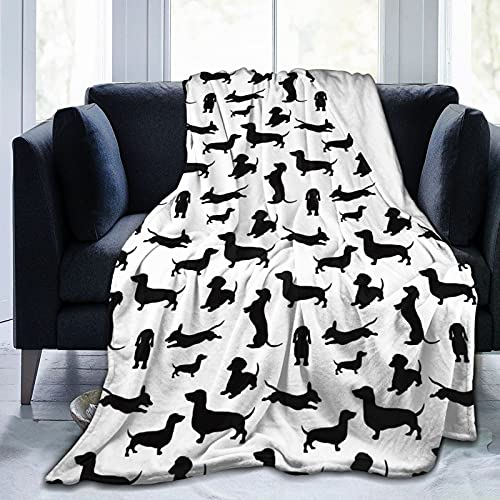 Dachshund Blanket Soft Cozy Throw Blankets Flannel Blankets for Couch Bed Living Room 50"X40"