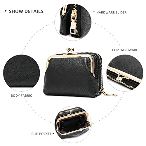2 in 1 Change Purse Wallet,Credit Card Holder with Cion Purse for Women,Cute Pouch for Gril with Blocking Case, Minimalist Design with Zipper Clasp for Bag or Drawer Organize…