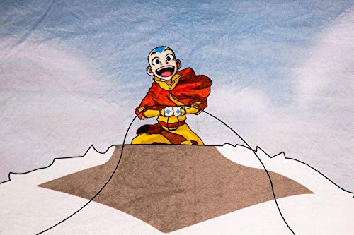 Avatar: The Last Airbender Aang and Appa Plush Throw Blanket | Cozy Sherpa Blanket | Super Soft Lightweight Fleece Blanket | Geeky Home Decor | 45 x 60 Inches
