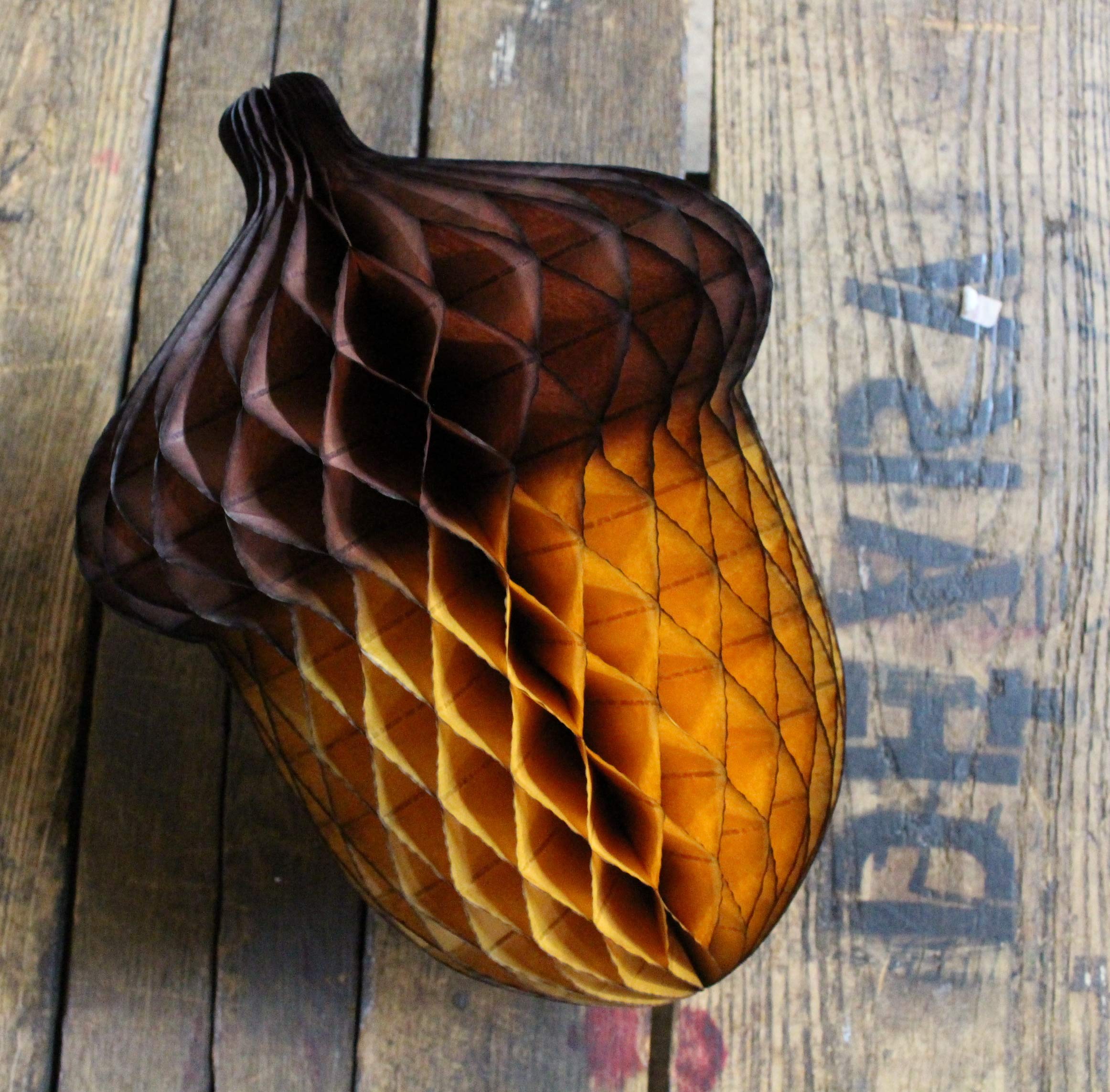 3-Pack 14 Inch Honeycomb Tissue Acorn Decoration