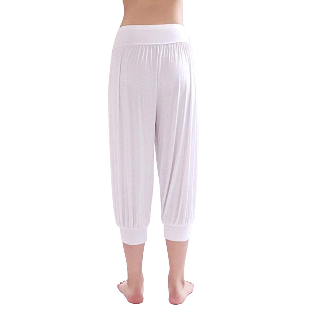 LKXHarleya Women Modal Harem Yoga Pants Loose Casual Fold Over Pilates Capri Pants Yoga Pants