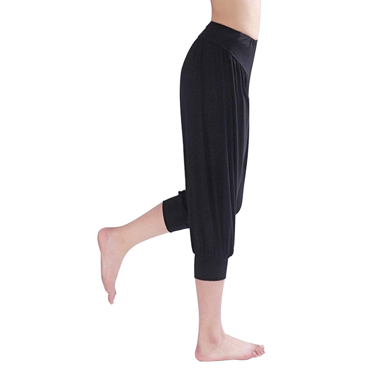 LKXHarleya Women Modal Harem Yoga Pants Loose Casual Fold Over Pilates Capri Pants Yoga Pants