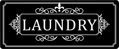 ABREEZE Black Rug Laundry Room Runner Rug Laundry Rug Laundry Floor Mat Durable Washhouse Mat Black Rug Non-Slip Doormat Farmhouse Rug 20x59