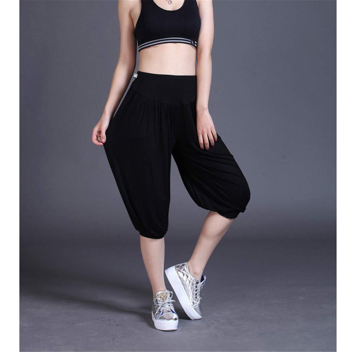 LKXHarleya Women Modal Harem Yoga Pants Loose Casual Fold Over Pilates Capri Pants Yoga Pants