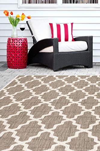 nuLOOM Gina Moroccan Indoor/Outdoor Area Rug, 8' Square, Taupe