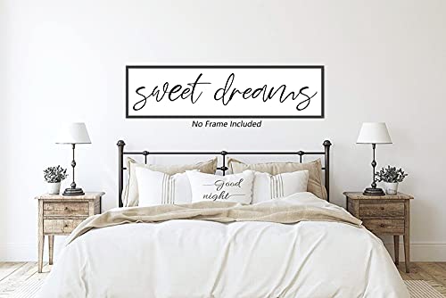 Sweet Dreams Wall Decor Above Bed Canvas Wall Art Sweet Dreams Sign Master Bedroom Wall Decor for Farmhouse over the Bed Wall Decor 16x64 Inch Unframed