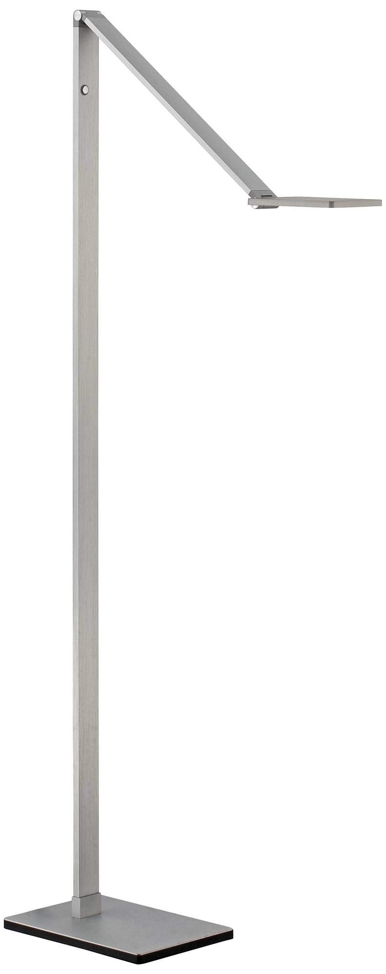 Possini Euro Design Bentley Modern Minimalist Style Task Floor Lamp LED Bright Lighting 61" Tall Silver Aluminum Adjustable Touch On Off for Living Room Reading House Bedroom Home