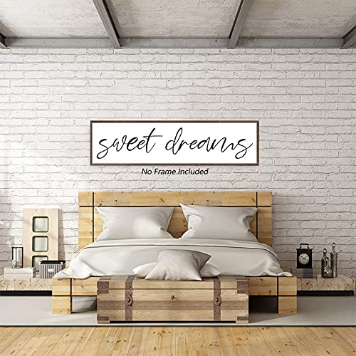 Sweet Dreams Wall Decor Above Bed Canvas Wall Art Sweet Dreams Sign Master Bedroom Wall Decor for Farmhouse over the Bed Wall Decor 16x64 Inch Unframed