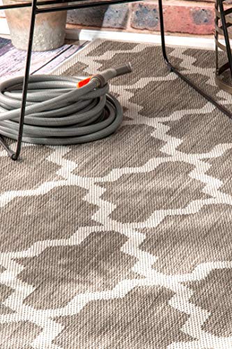 nuLOOM Gina Moroccan Indoor/Outdoor Area Rug, 8' Square, Taupe