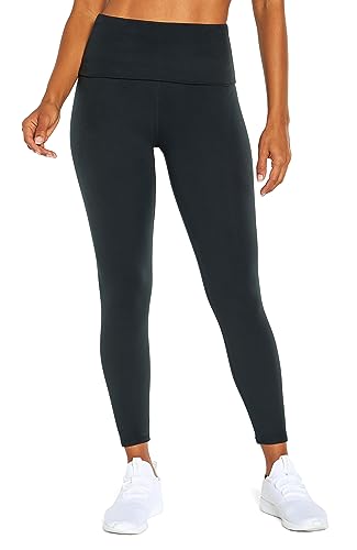 Balance Collection Womens Aubrey High Rise Fold Over Legging, Black
