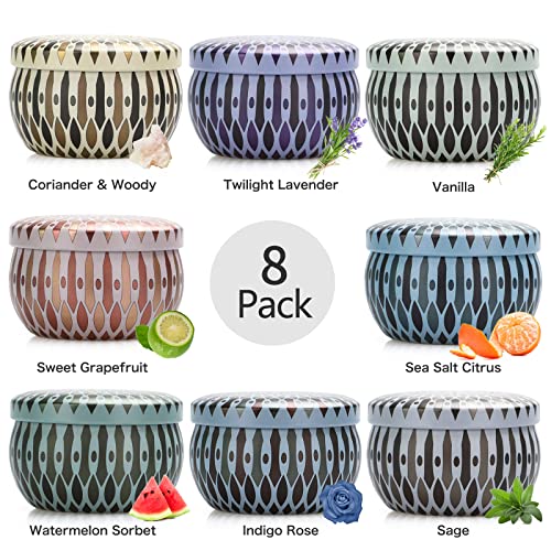 8 Pointed Star Scented Candles Gift Set for Women 2.5 Oz 8 Pack Aromatherapy Candle Set Gift for Mom Soy Candles for Home Scented 20 Hours Burn Candle Set Mother's Day Gift