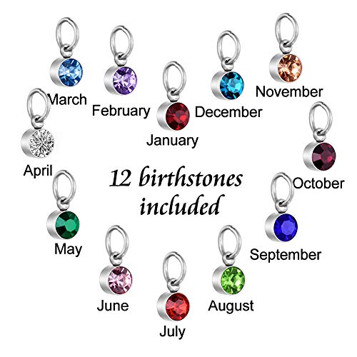 Dletay Heart Cremation Necklace for Ashes Angel Wing Urn Necklace with 12 PCS Birthstones-I Used to be His Angel, Now He is Mine