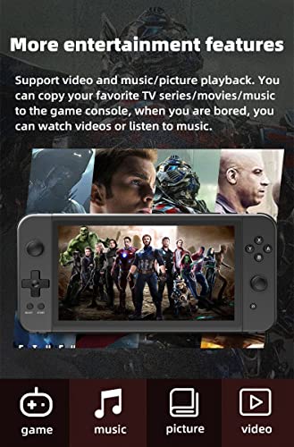 CZT 7-inch Quad-core Game Console Precise Dual Joystick Supports Multiple emulators Built-in 9000 Games Search/Favorites/Save HDMI Output mp3/mp4 Free Protection case