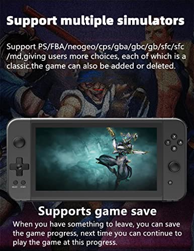 CZT 7-inch Quad-core Game Console Precise Dual Joystick Supports Multiple emulators Built-in 9000 Games Search/Favorites/Save HDMI Output mp3/mp4 Free Protection case