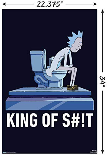 Trends International Rick And Morty - Toilet Wall Poster, 22.375" x 34", Poster & Mount Bundle