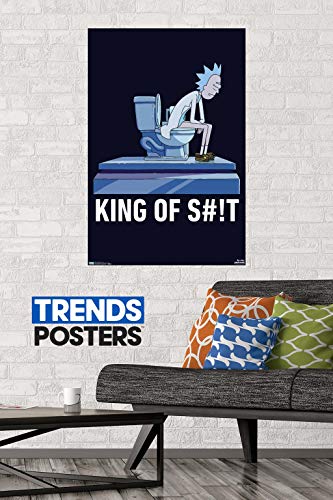 Trends International Rick And Morty - Toilet Wall Poster, 22.375" x 34", Poster & Mount Bundle