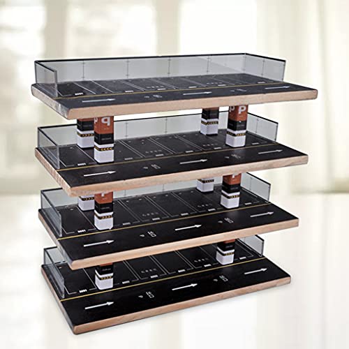 Colcolo 1/64 Scenery Diorama Parking Lot Vehicle Garage Acrylic Showcase Tabletop, Simulation Parking Lot Display Case Desktop Decor