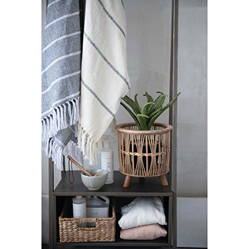 Creative Co-Op 11.25", 13.5" & 15.75" Woven Bamboo Footed (Set of 3 Sizes) Baskets, Beige