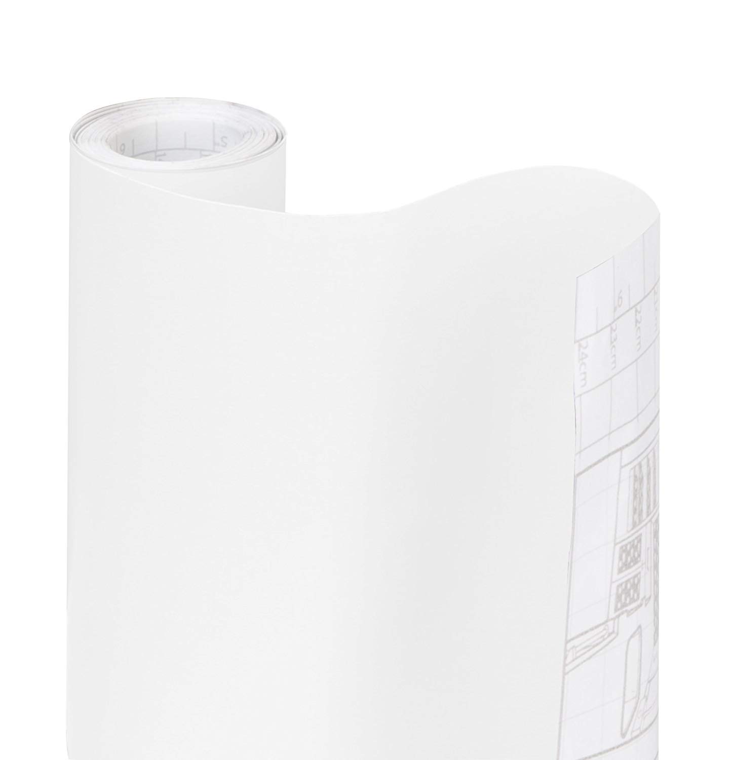 Smart Design Adhesive Shelf Liner - 18 in x 20 ft Roll - Easy Cut, Peel, and Self Stick Decorative Vinyl Film - Cabinet, Drawer, Countertop, Table, Dresser Contact Cover, Paper - Kitchen - White