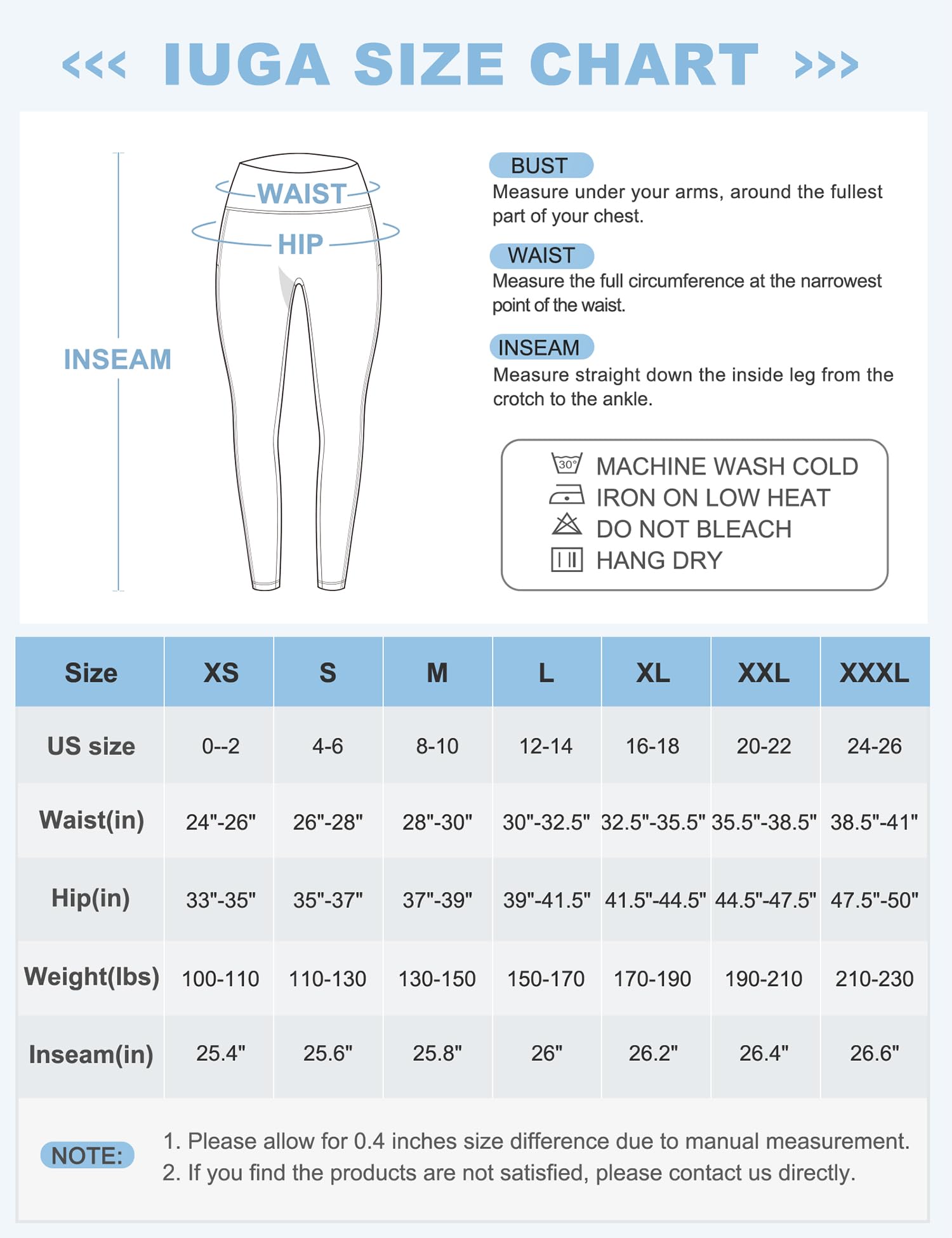 IUGA Compression Leggings for Women Tummy Control No Front Seam Leggings with Pockets High Waisted Workout Yoga Pants Black