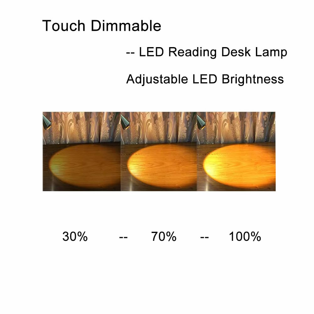 HomeFocus LED Desk Lamp with Touch Dimmable,Table Lamp,Night Light,Reading Desk Lamp,Office Desk Lamp,Working Desk Lamp,Gold Desk Lamp,LED 5W,3000K Warm Light,Metal,Antique Brass
