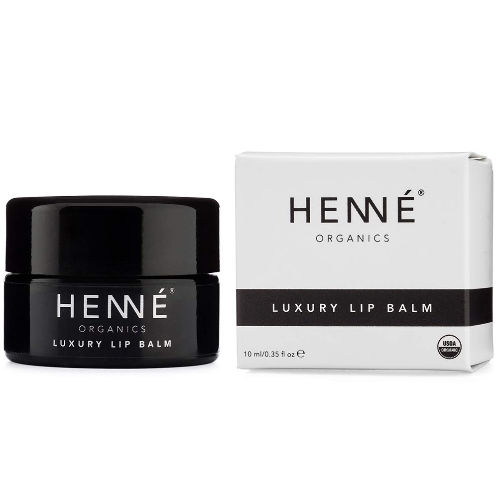 Henné Organics Luxury Lip Balm - Natural and Organic Moisturizer - 0.35 Ounce Jar
