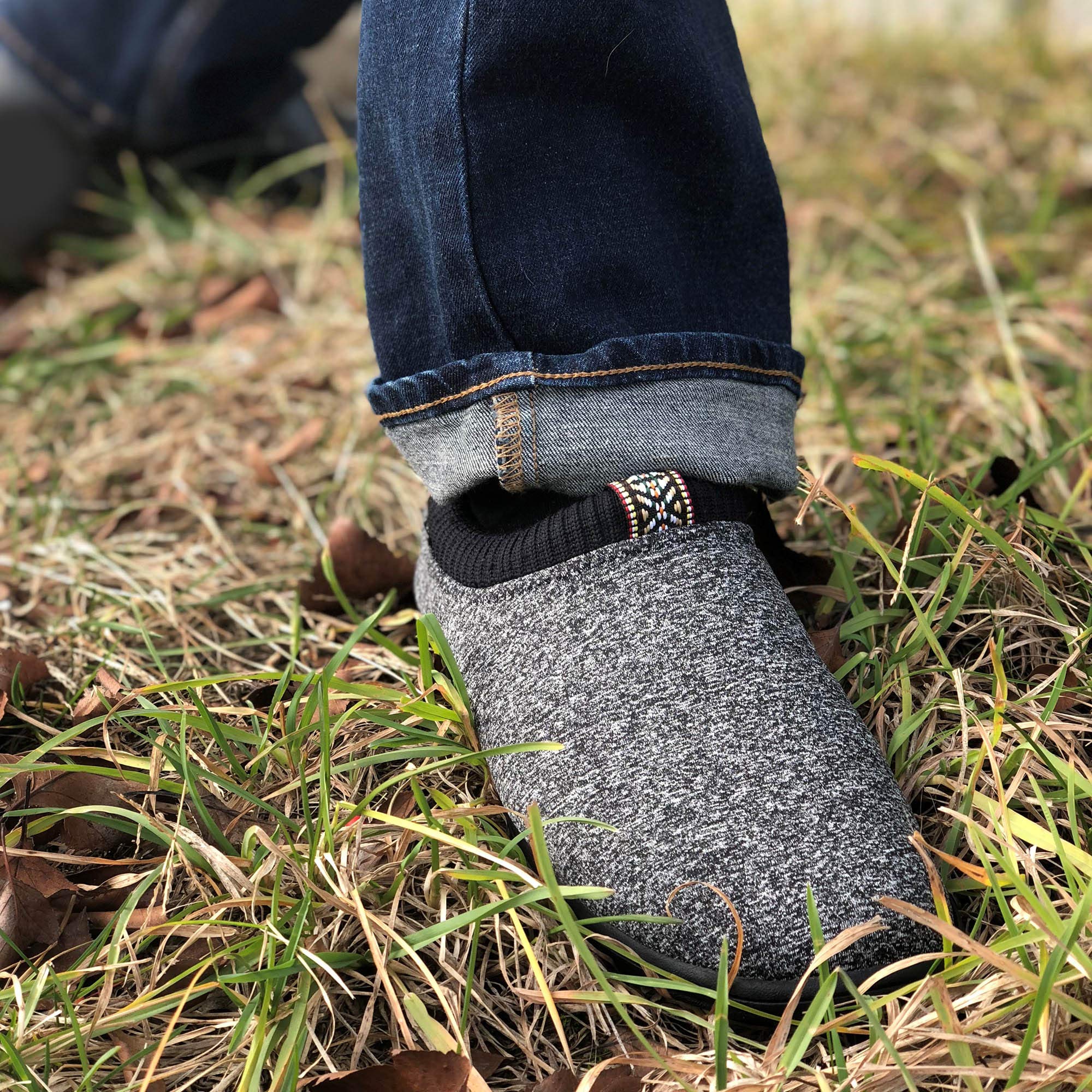 Acorn Men's Explorer Shoes Slipper, Black Heather, Large