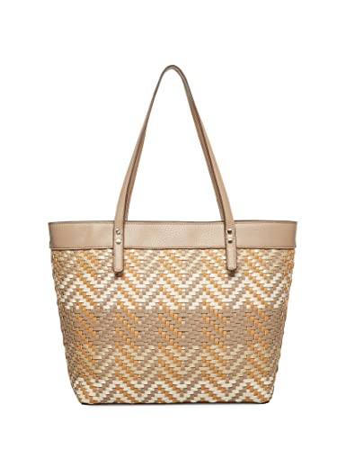 Anne Klein womens E/W Anne Klein Multi woven E W Tote, Neutral Truffle, Large US